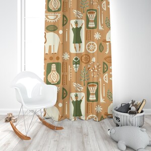 Vibrant Tribal Pattern Drapery, Modern African Curtain,african Panel ...