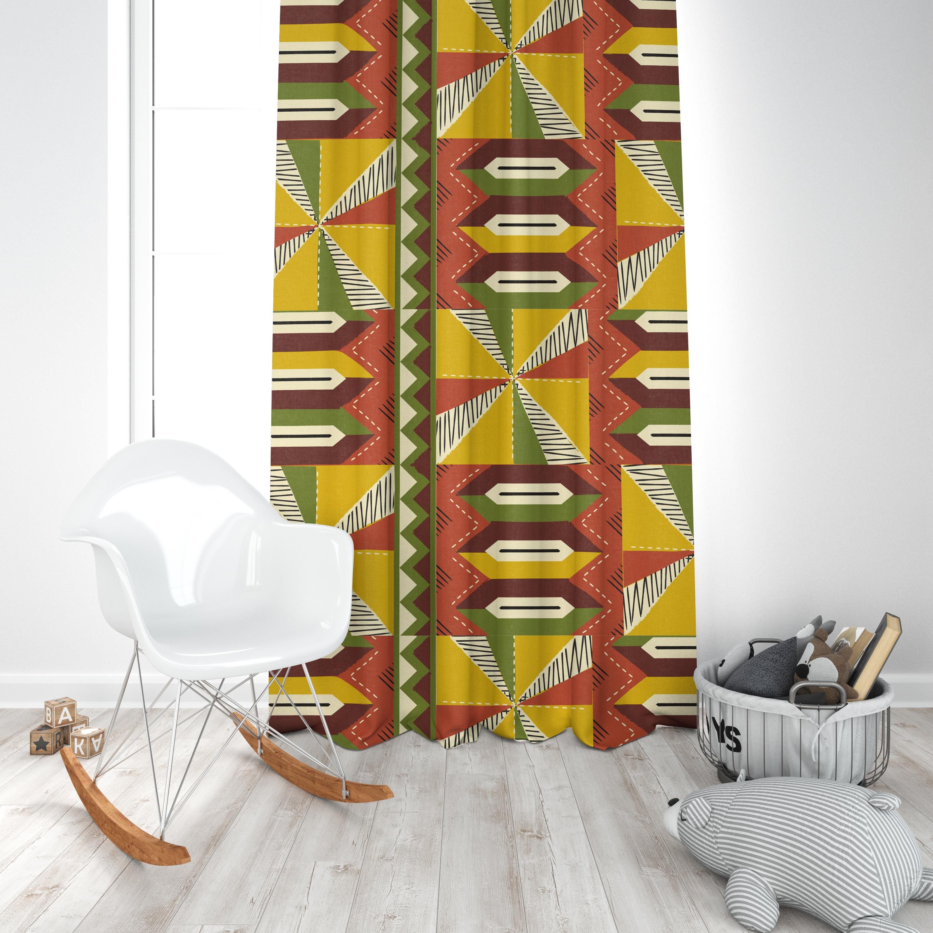 Modern African Inspired Curtain,african Panel Curtains, Ethnic Tribal ...