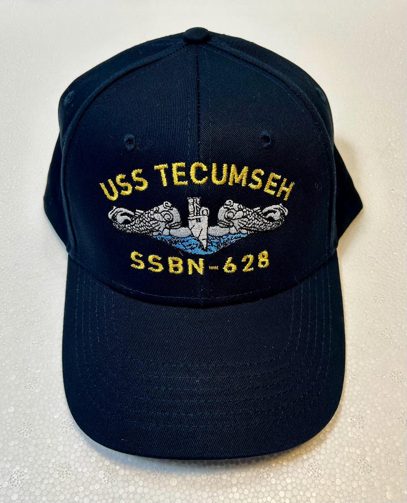 USS Tecumseh SSBN 628 Embroidered Ball Cap Submarine Enlisted Silver ...