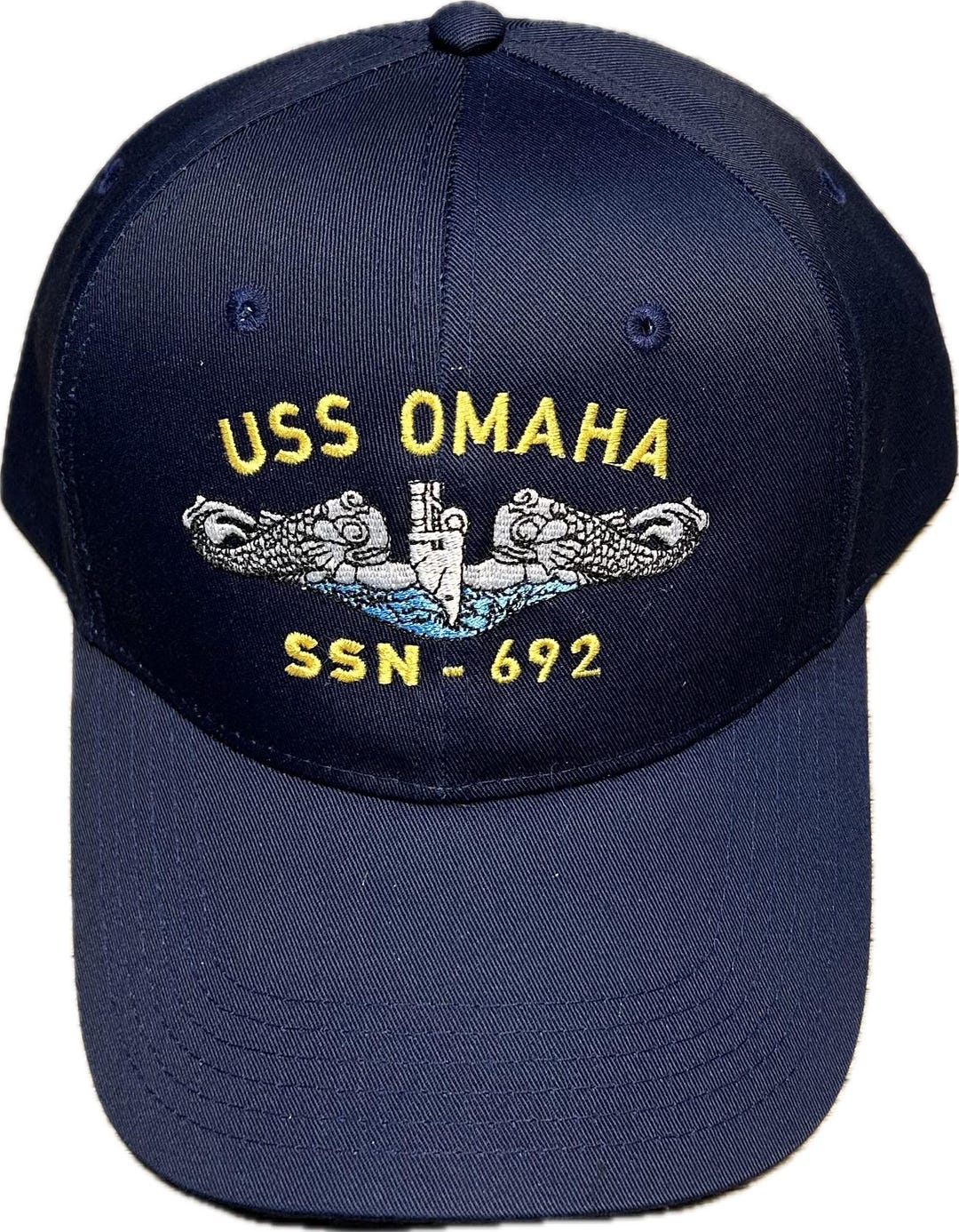 USS Omaha SSN 692 Embroidered Ball Cap Submarine Enlisted Silver ...
