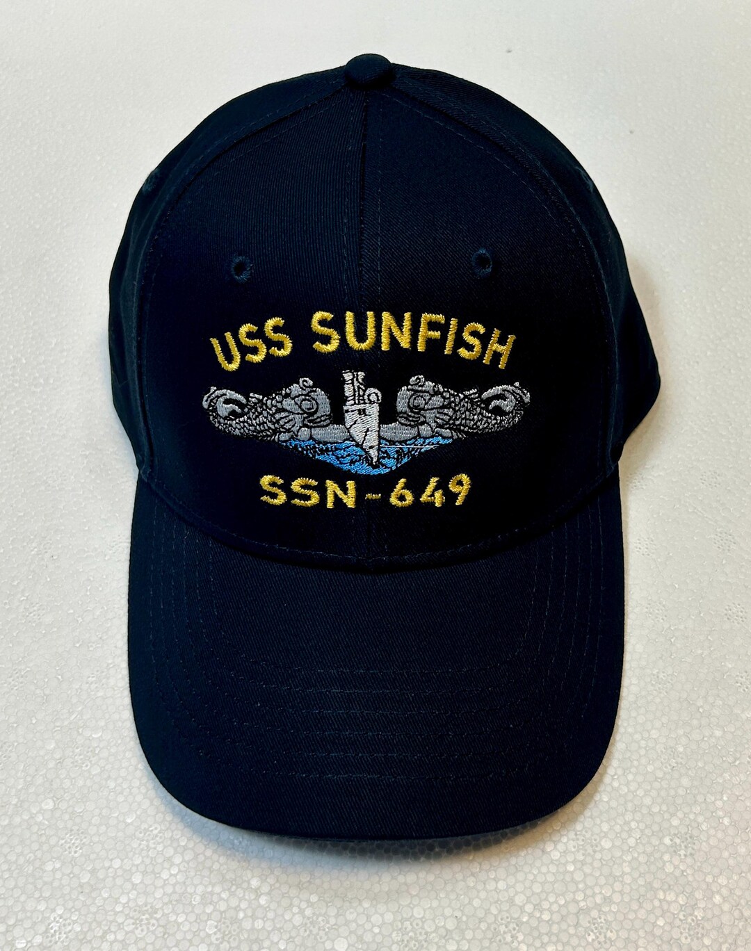 USS Sunfish SSN 649 Embroidered Ball Cap Submarine Enlisted Silver ...