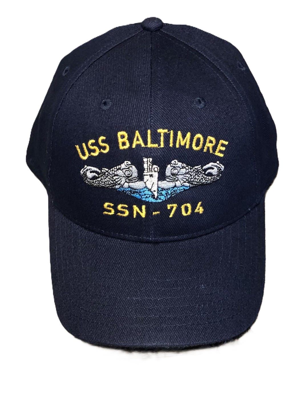 USS Baltimore SSN 704 Embroidered Ball Cap Submarine Enlisted Silver ...