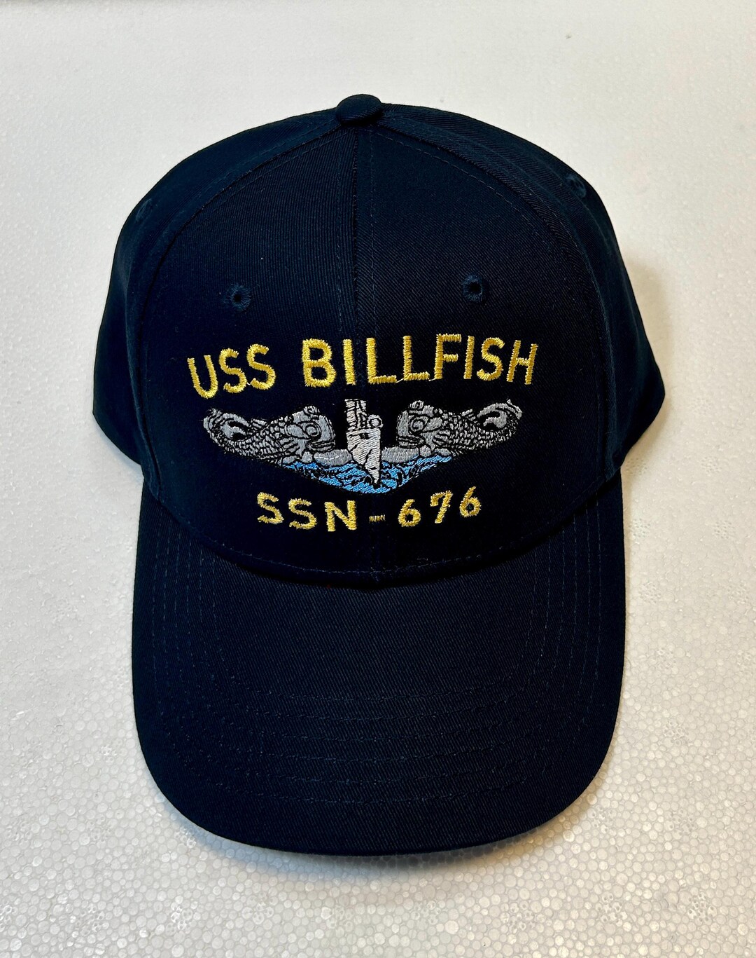 USS Billfish SSN 676 Embroidered Ball Cap Submarine Enlisted Silver ...