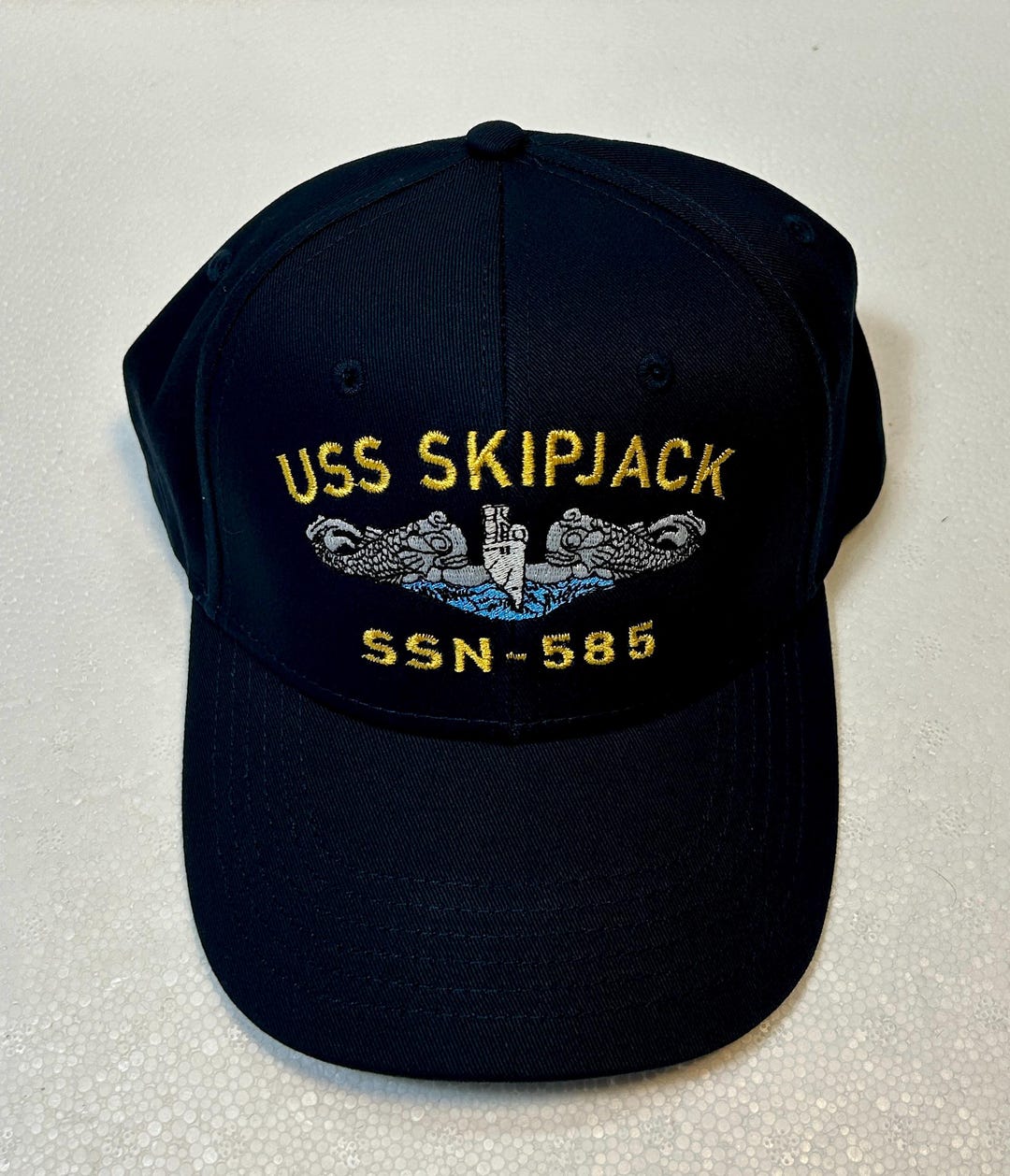 USS Skipjack SSN 585 Embroidered Ball Cap Submarine Enlisted Silver ...