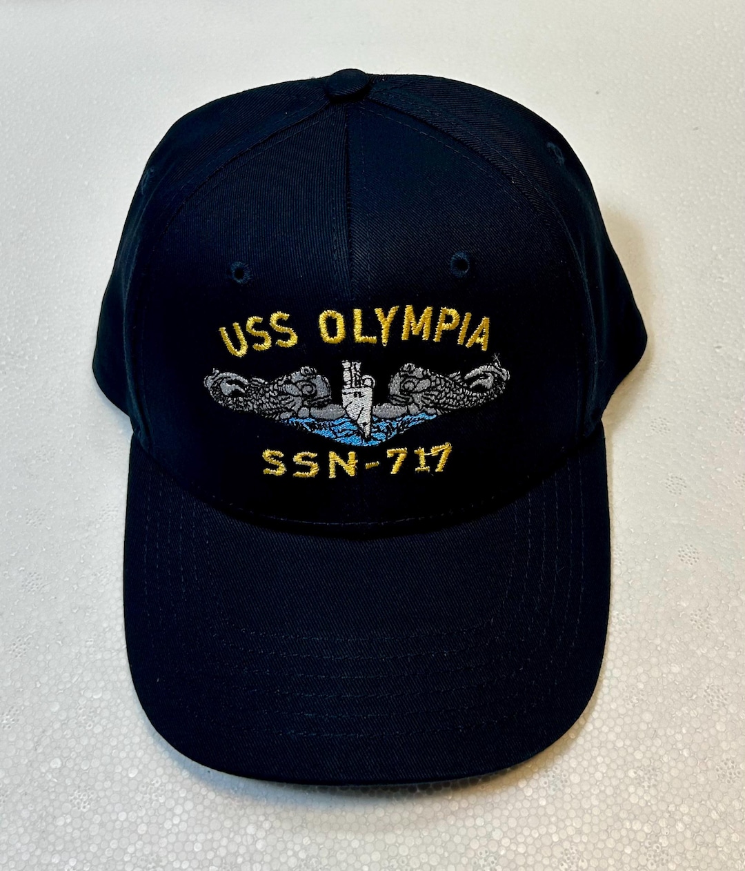 USS Olympia SSN 717 Embroidered Ball Cap Submarine Enlisted Silver ...