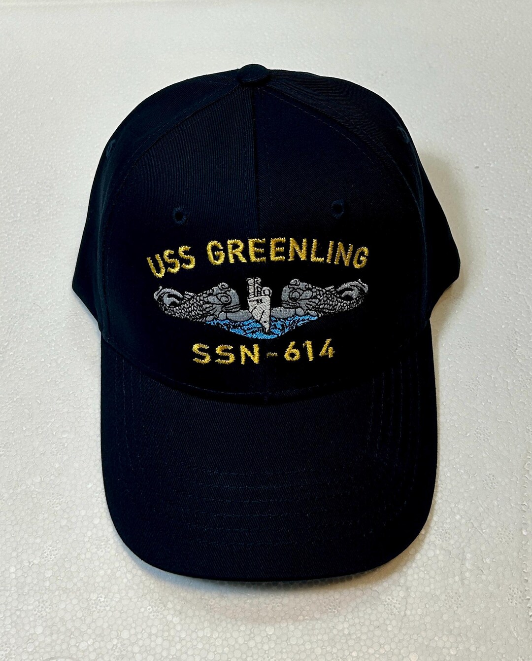 USS Greenling SSN 614 Embroidered Ball Cap Submarine Enlisted Silver ...