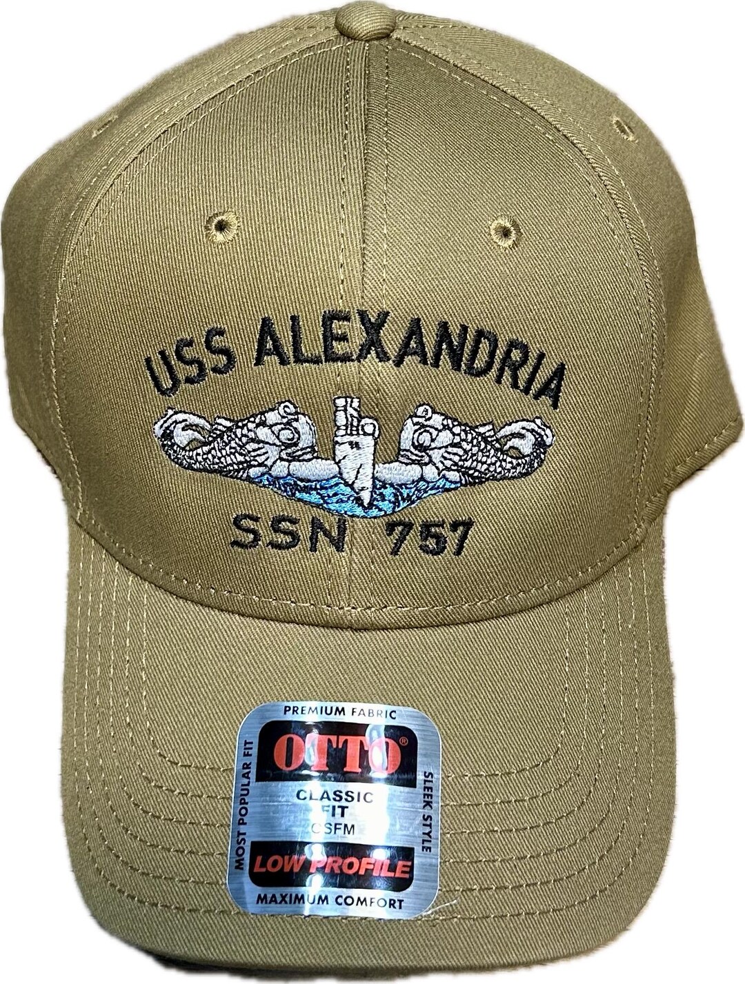 USS Alexandria SSN 757 Embroidered Ball Cap Submarine Enlisted Silver ...
