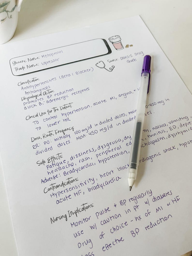 Nursing Medication Templates, Nurse Medication Notes, Nursing School ...
