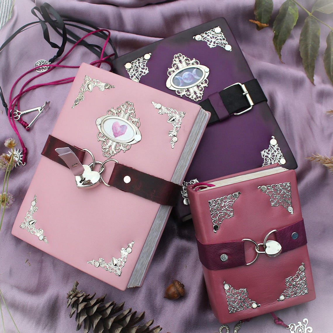 Pink Thick Notebook Handmade, Moon Magic Journal, Antique Huge Journal ...