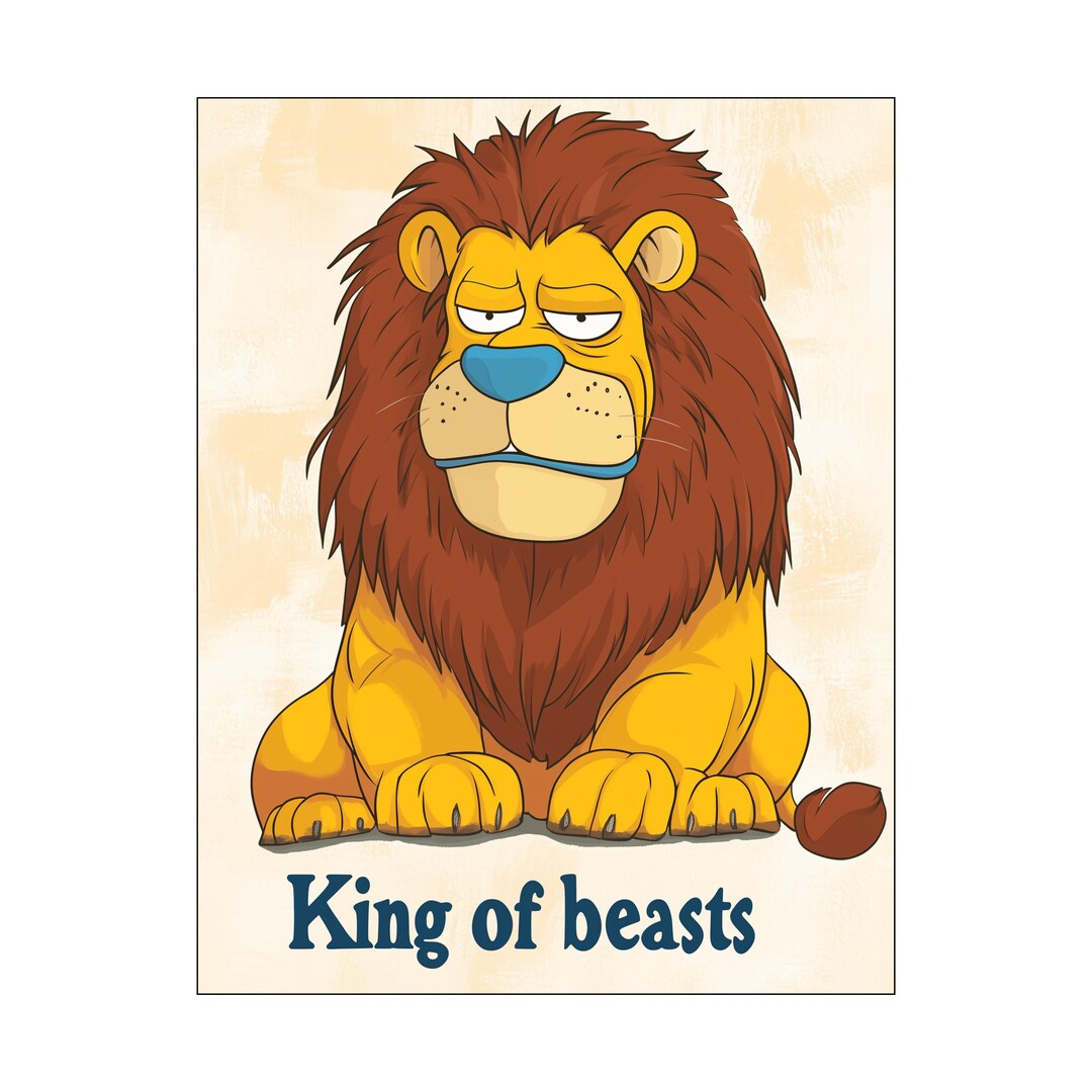 Unique Simpsons Lion Poster, Cartoon Lion Poster Print Animals Wall Art ...
