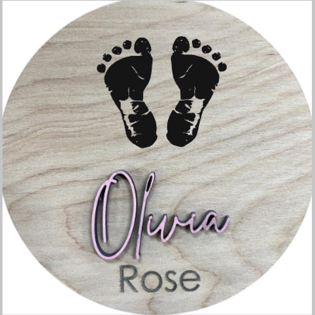 Baby Footprint Sign, Custom Newborn Hospital Name Prop, Photo Prop for ...