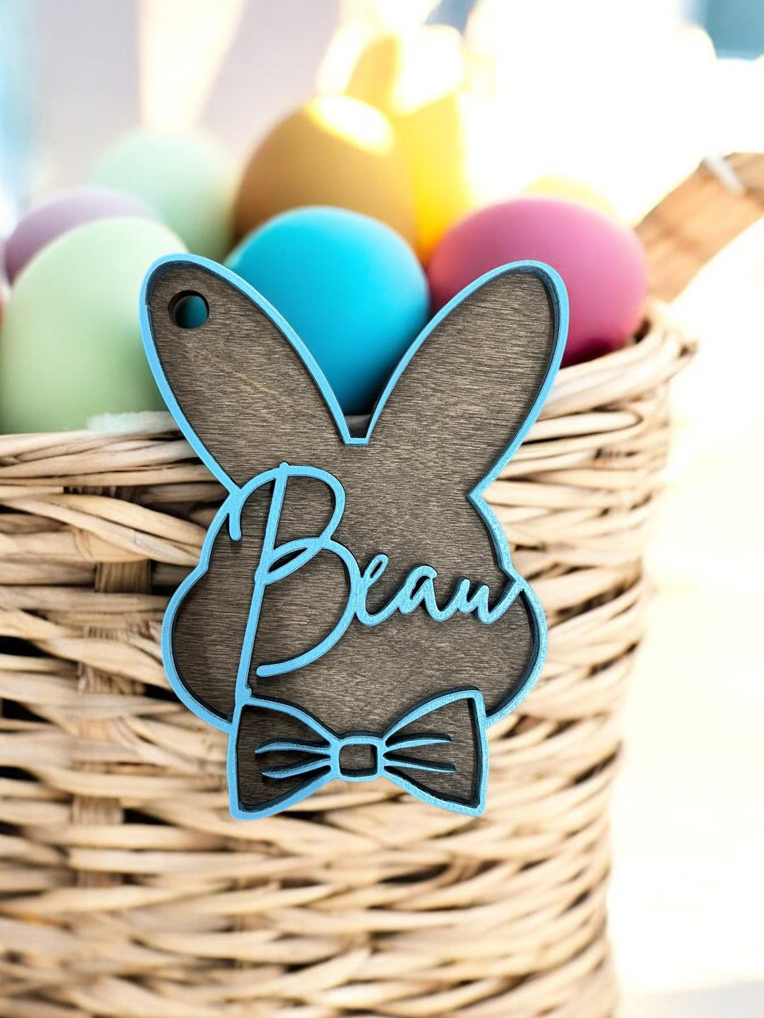 Custom Easter Basket Tag, Personalized Name Ornament for Easter Baskets ...