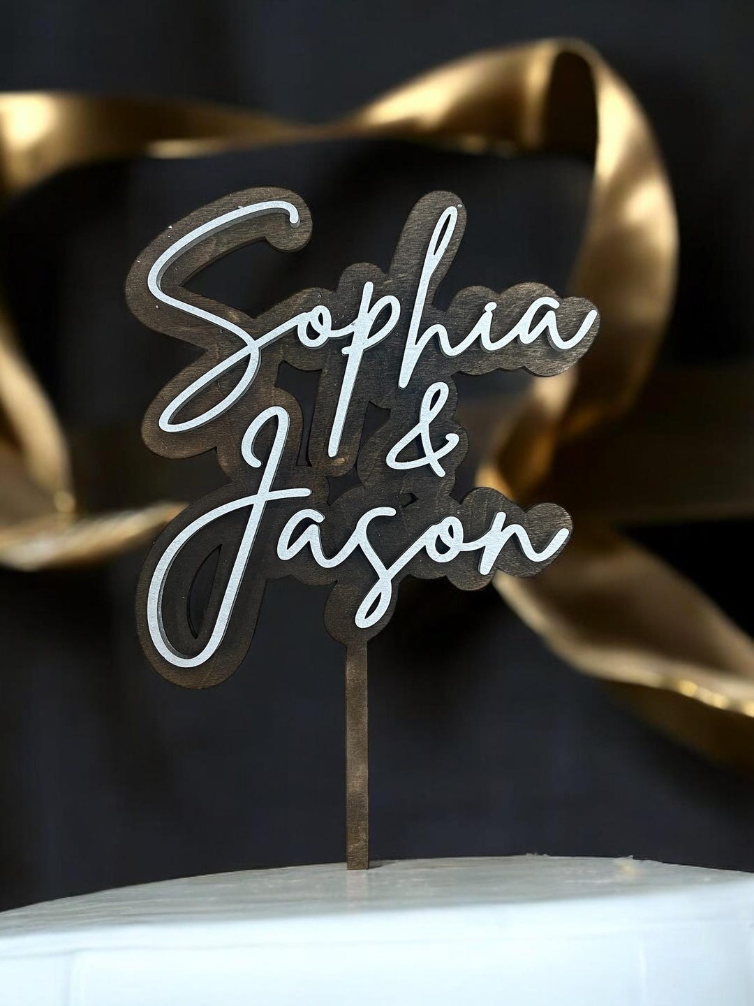 Personalized Name Cake Topper, Custom Wedding Cake Topper With Names ...