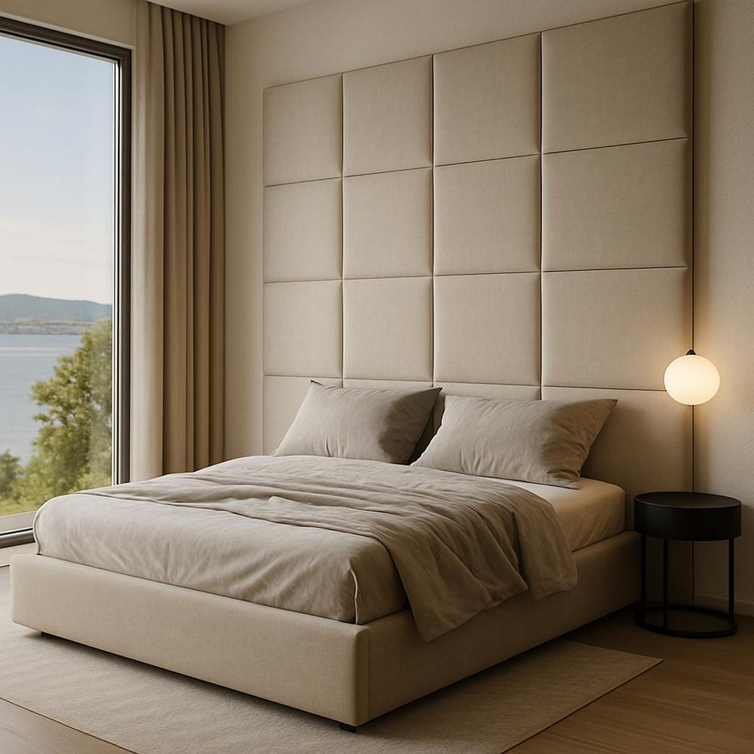 Handmade Upholstered Wall Panels: Modern Fabric Headboard - Etsy