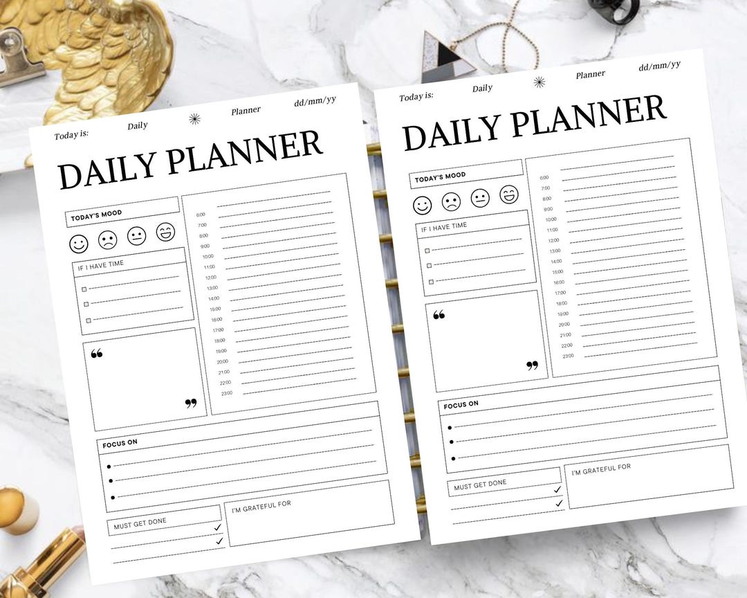 Day Planner, Printable Daily Planner, Daily to Do List, Personal Daily ...