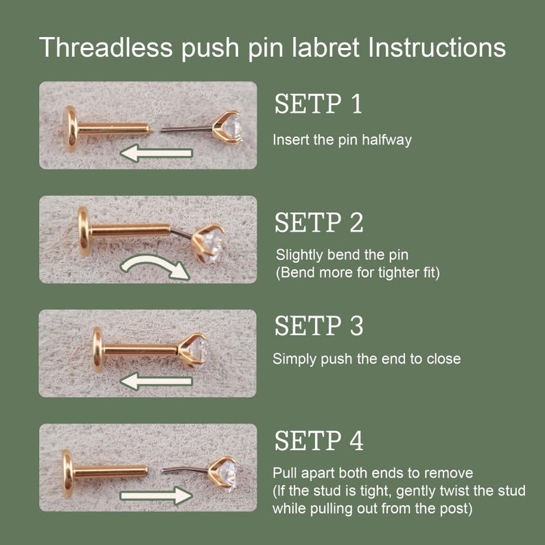 16G 18G 20G Titanium Bat Threadless Push Pin Labret, Flat Back Earring ...