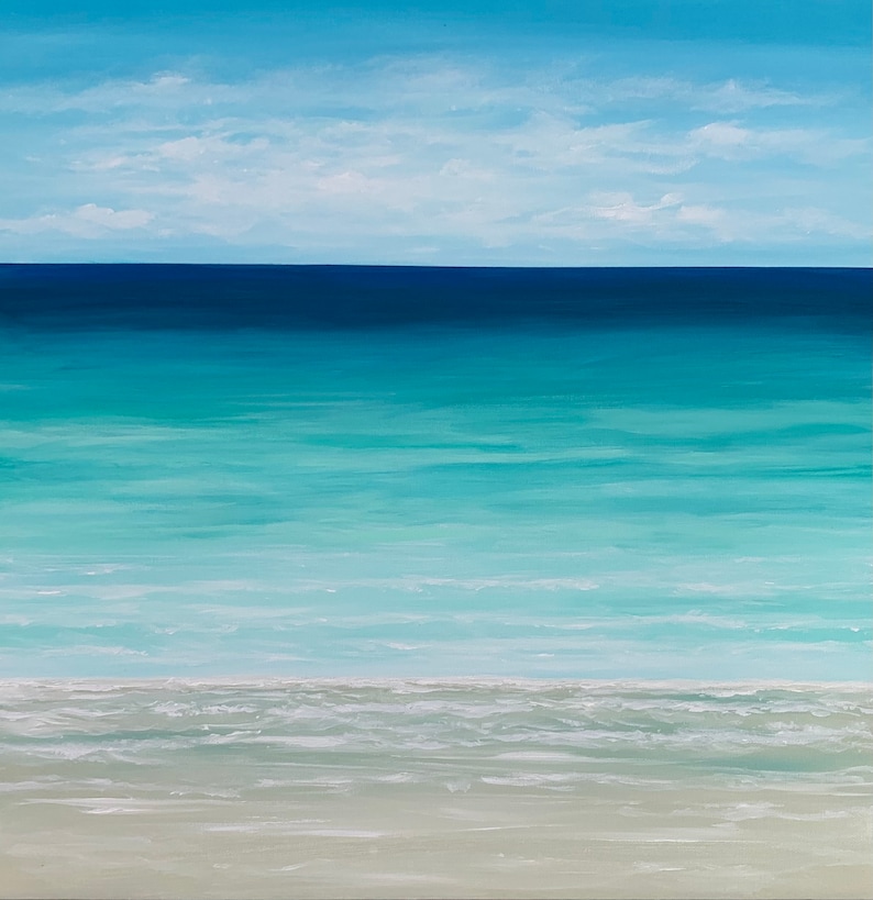 Seascape Beach Painting Modern Ocean Contemporary Art Abstract - Etsy