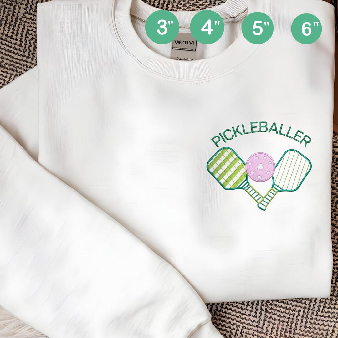 Pickleballer Embroidery Design Tshirt Preppy Pickleball Pickleball ...