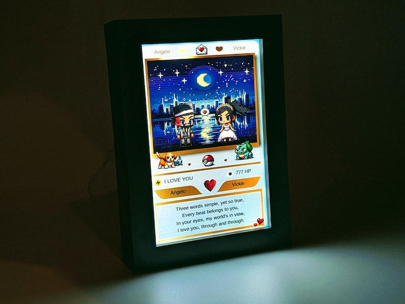 Personalised Pokemon-themed Bedside Lamp - Anniversary Gift - to My ...