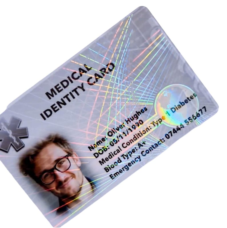 Personalized Medical ID Card: Emergency Contact, Allergy Alert - Etsy