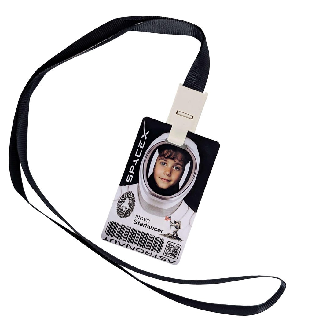 Personalised Spacex Astronaut Cosplay ID Space X Astronaut ID Badge ...
