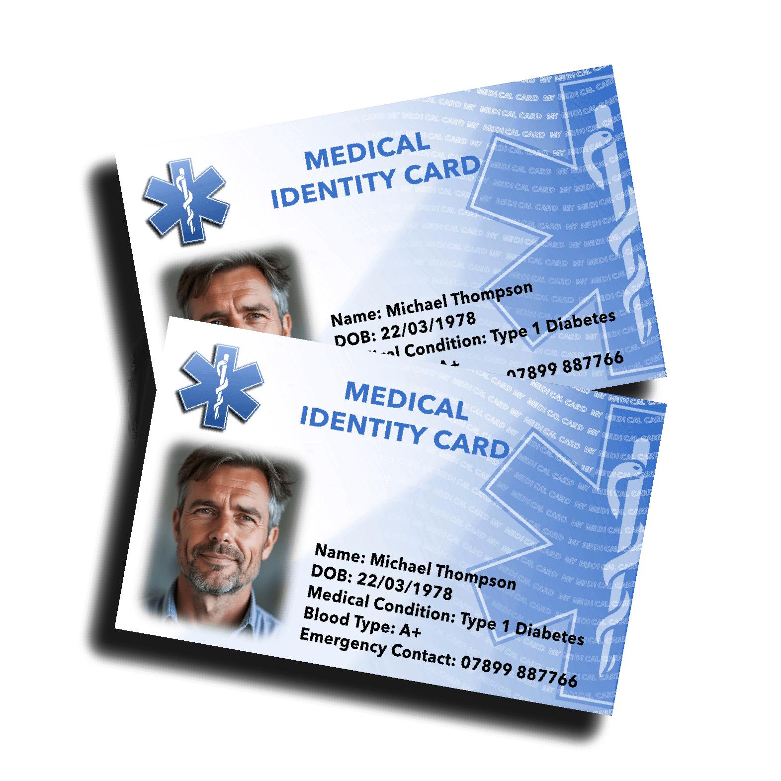 Personalized Medical ID Card: Emergency Contact, Allergy Alert - Etsy