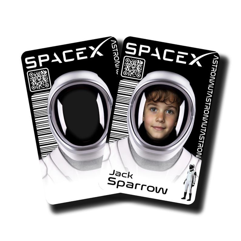 Personalised Spacex Astronaut Cosplay ID Space X Astronaut ID Badge ...