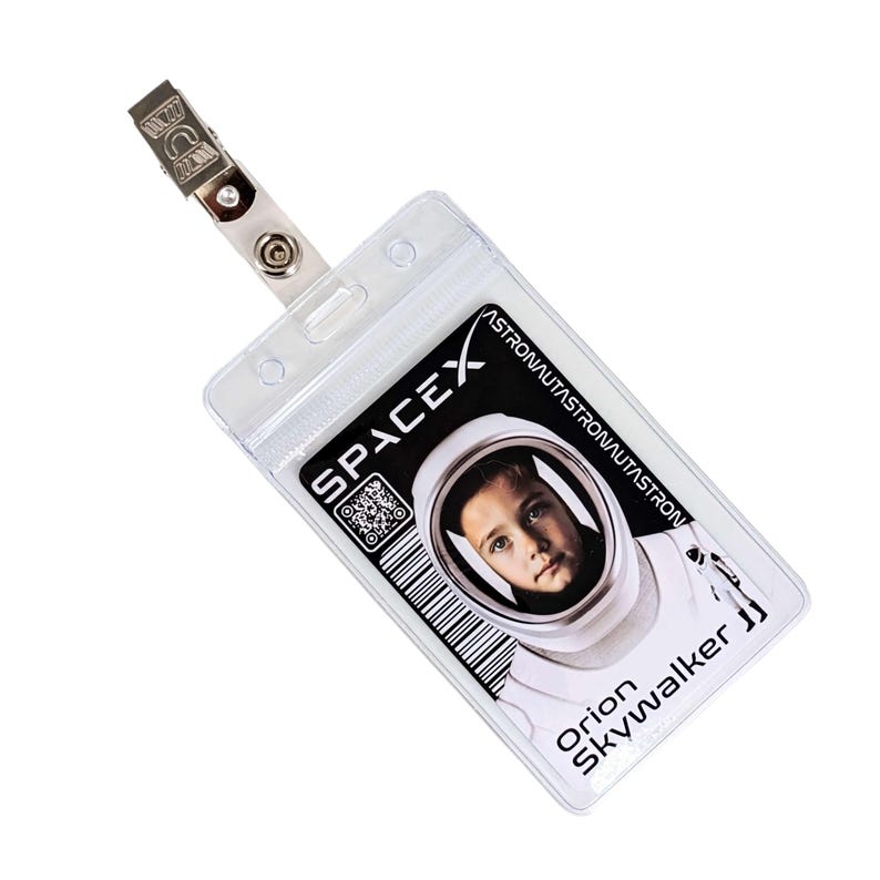 Personalised Spacex Astronaut Cosplay ID Space X Astronaut ID Badge ...