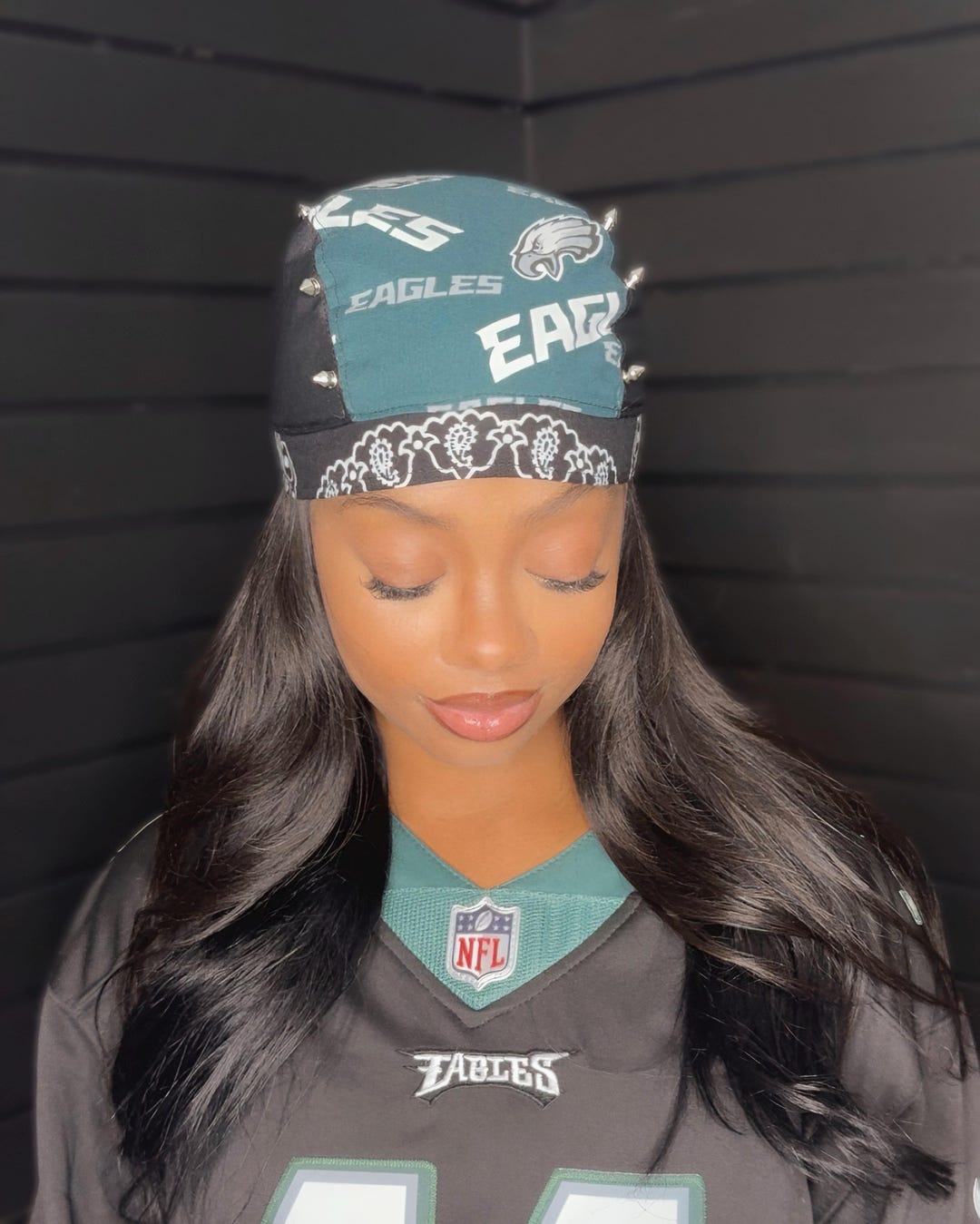 Bird Gang Cap Black and Green Philadelphia Eagles NFL Cap Durag Bandana ...