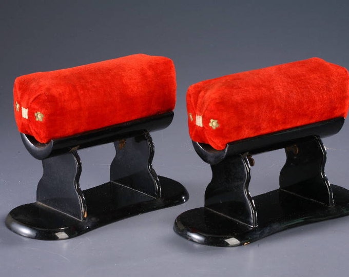 Vintage Japanese Geisha Pillow Takamakura Red Black - Etsy