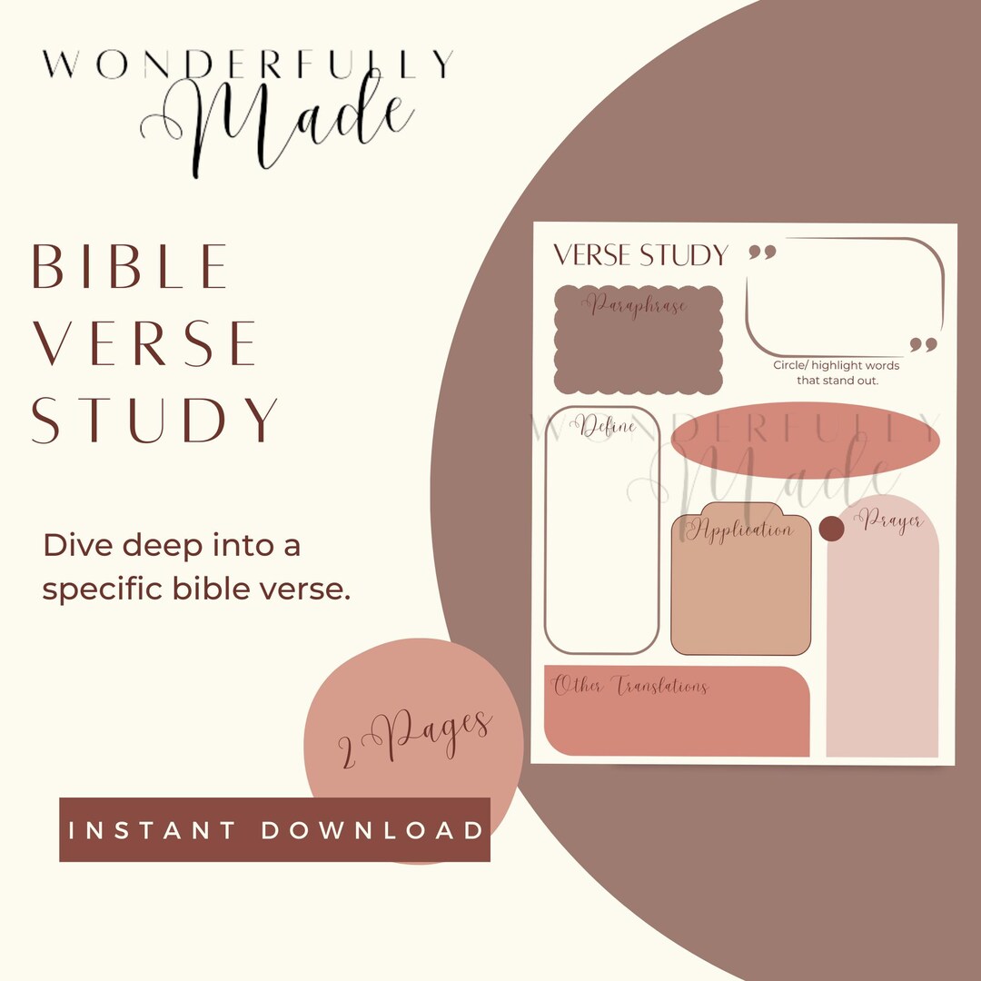 Bible Verse Study, Verse Study, Bible Study Guide - Etsy