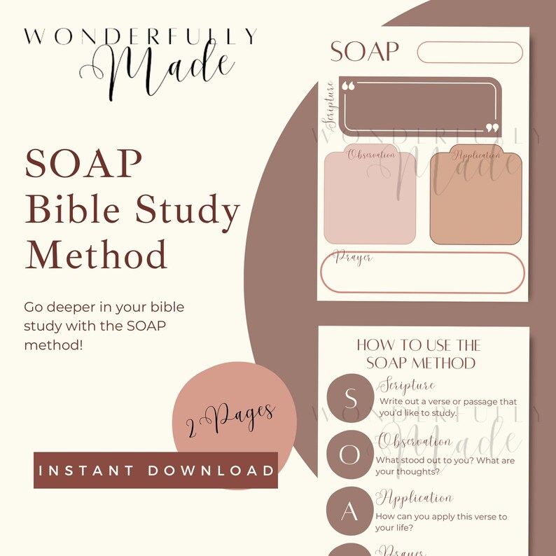 SOAP Bible Study, Printable Bible Study Guide, Bible Study Method - Etsy