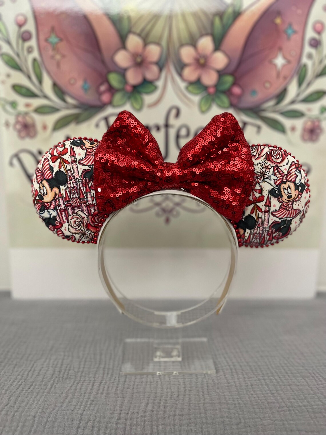 Minnie Mouse Red Peppermint Ears, Great for Christmas/mickey’s Very ...