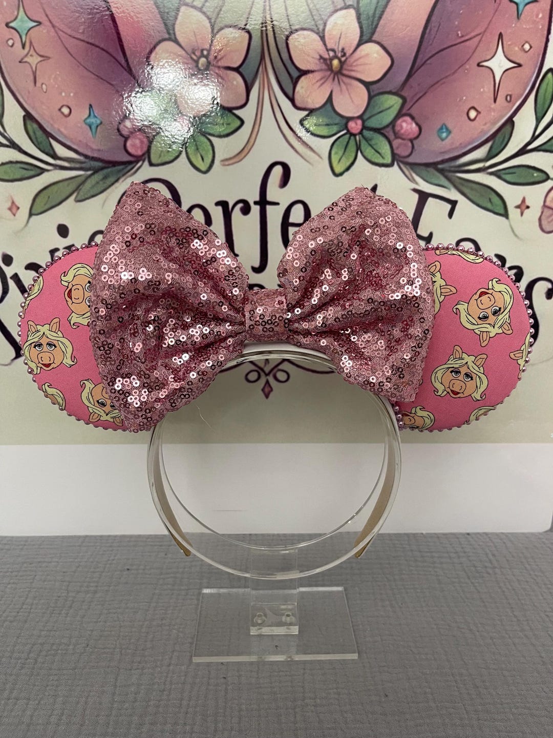 Miss Piggy Muppets Disney Mickey Ears With Light up Bow Option - Etsy