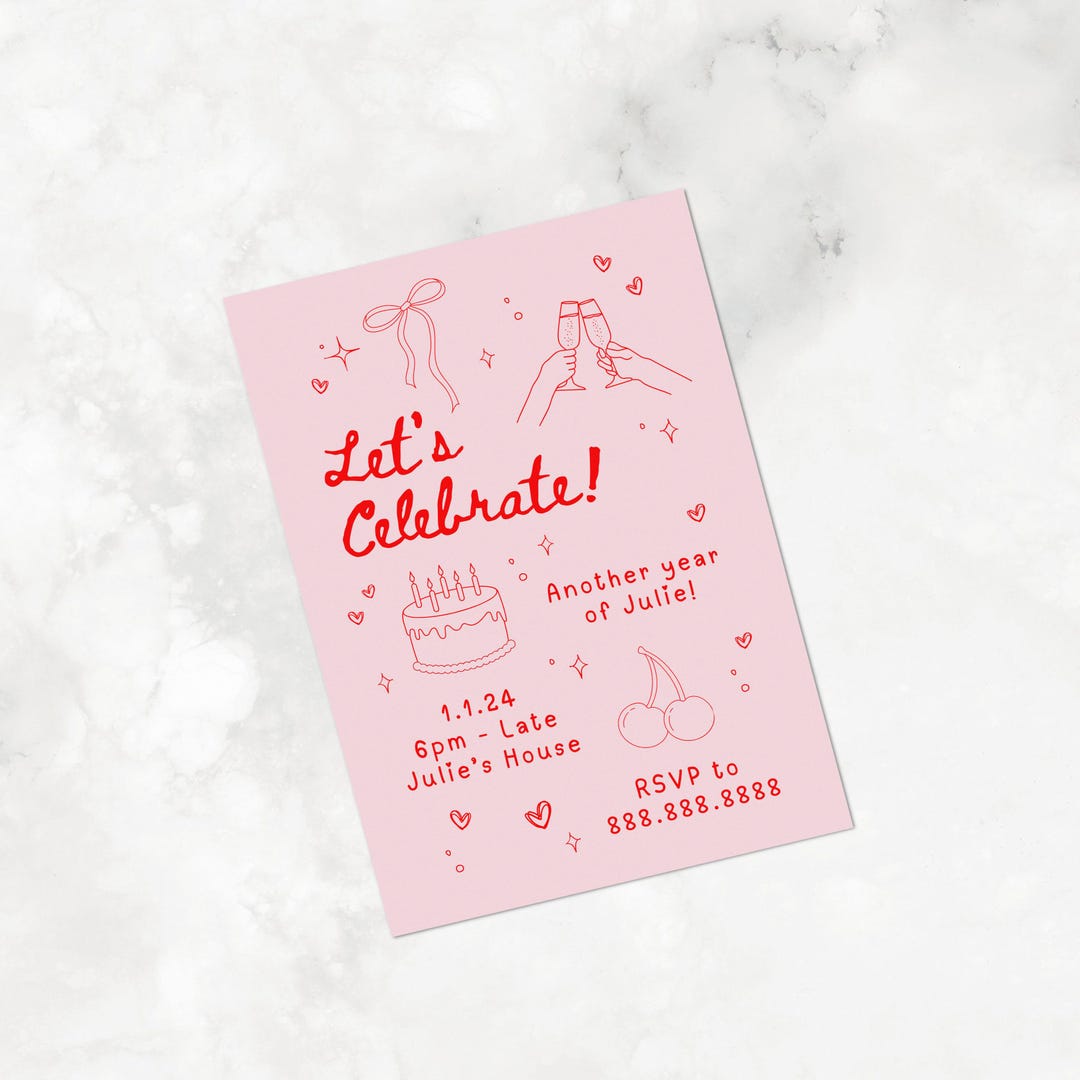 Birthday Party Invitation Template Easy Customization - Etsy