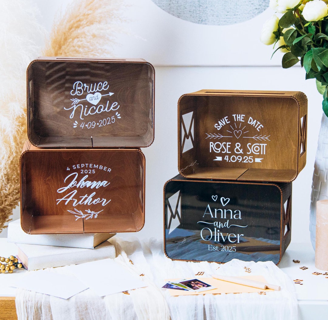 Unique Wedding Card Box With Slot and Sign - Etsy