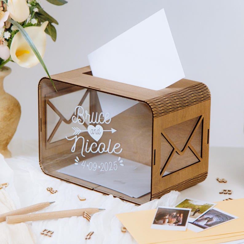 Personalized Wedding Card Box for Gifts and Cards, Custom Card Box for ...