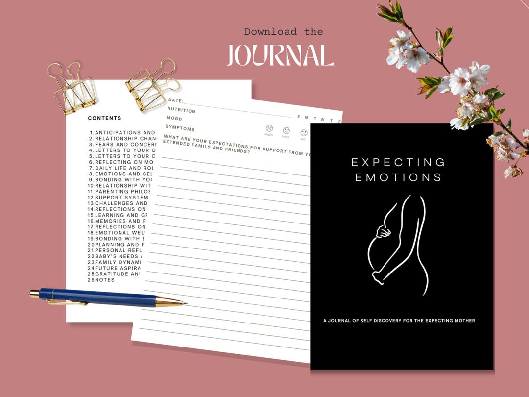 Expecting Emotions: Printable Pregnancy Journal With 100 Prompts for ...