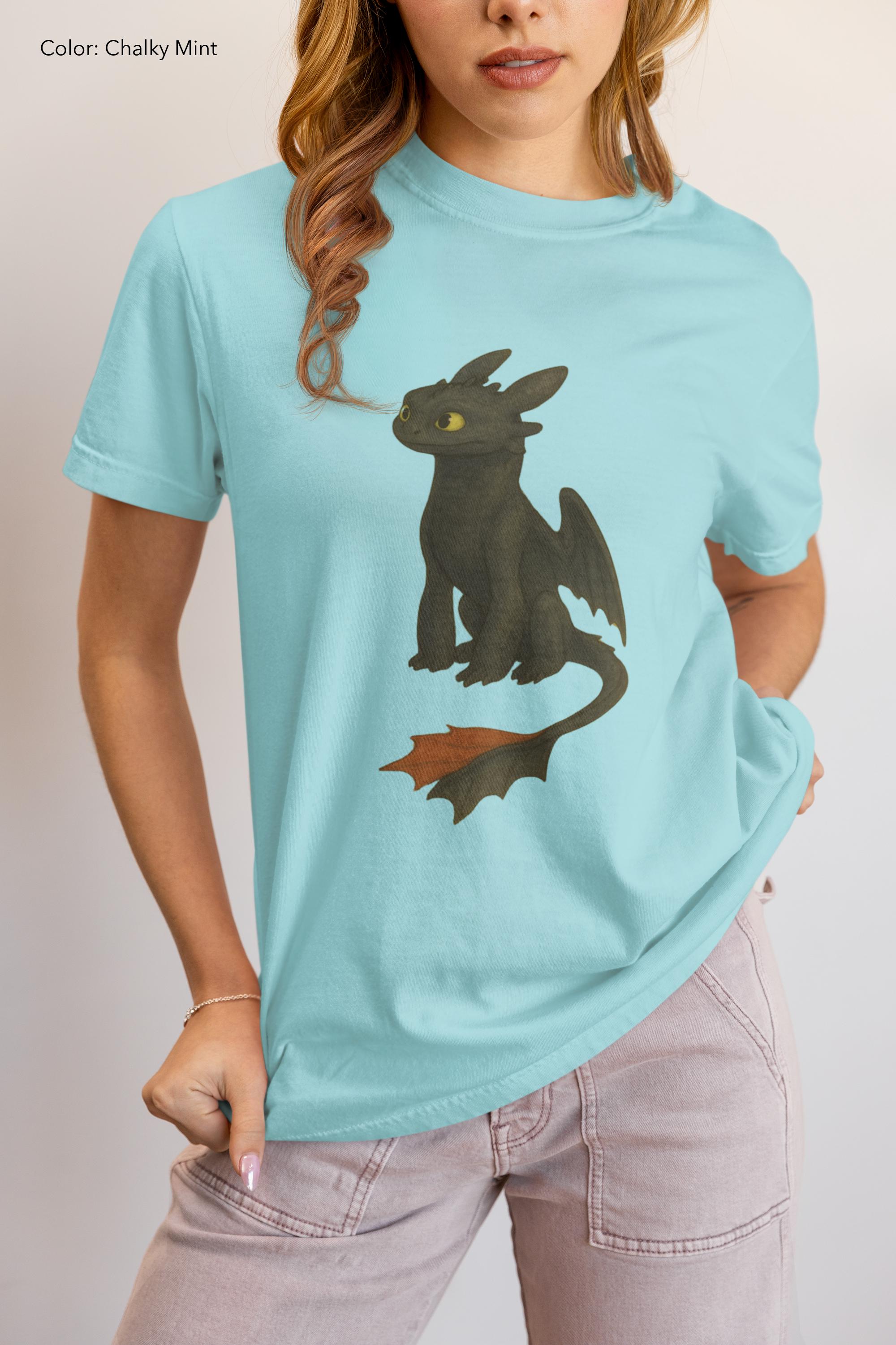 Toothless T-shirt | Watercolor Toothless Sitting Design | Cute Dragon ...