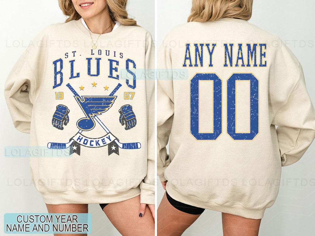 Personalized St. Louis Hockey Sweatshirt, St. Louis Blues Crewneck, St ...