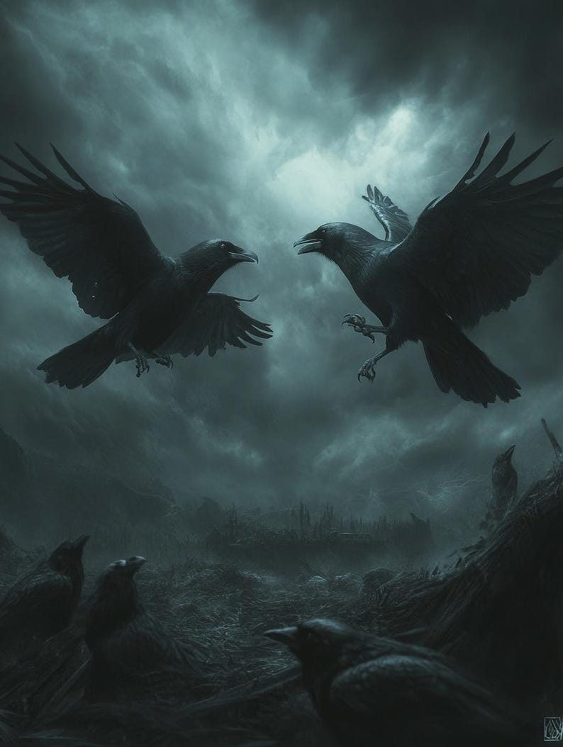 Dramatic Raven Art Bundle 8 Ai-generated Dark & Mysterious Raven Images ...