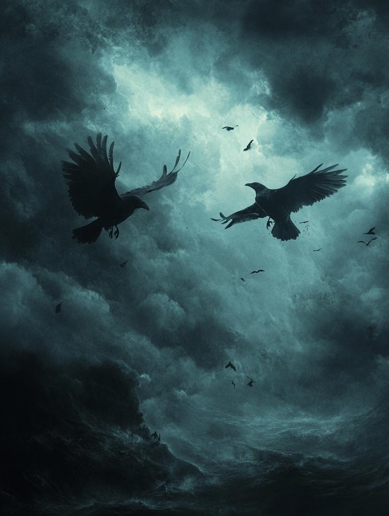 Dramatic Raven Art Bundle 8 Ai-generated Dark & Mysterious Raven Images ...