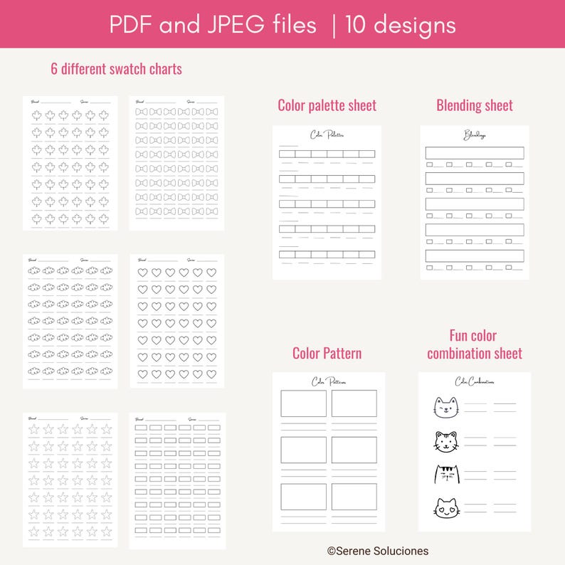 Color Test - Swatch Sheet - Printable Coloring Swatch - Planner Page ...