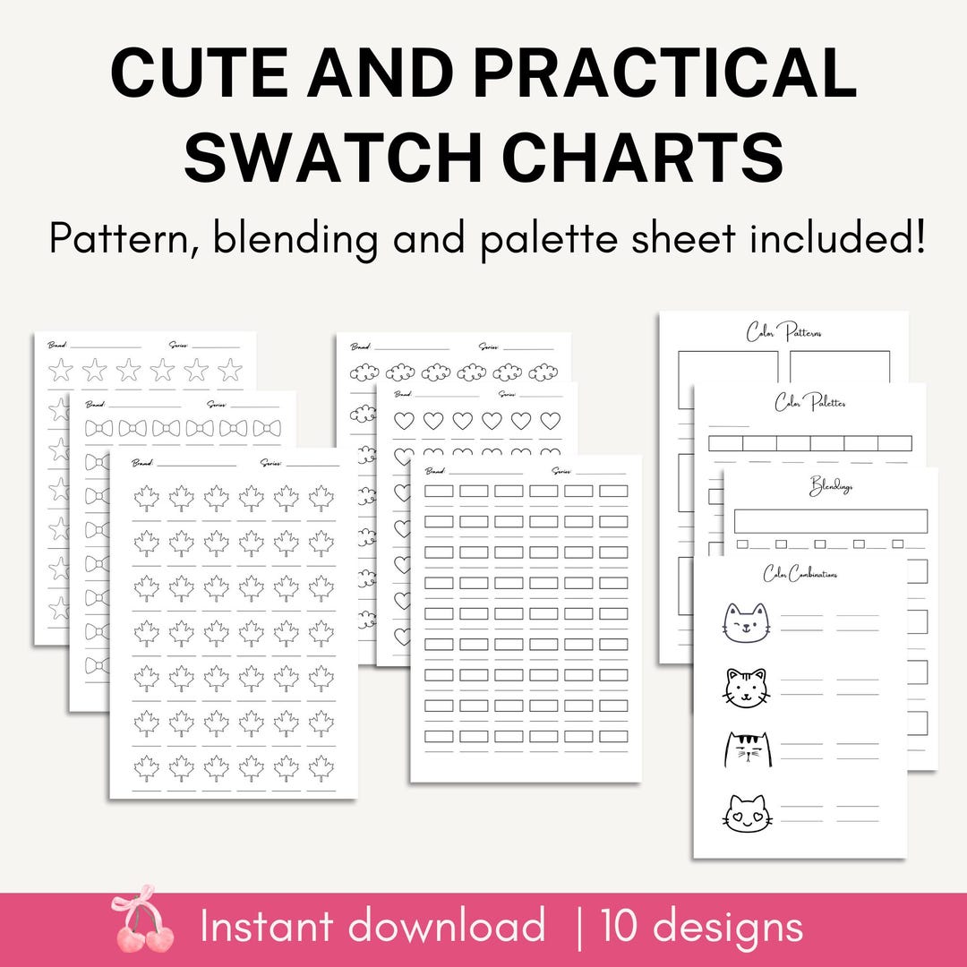 Color Test - Swatch Sheet - Printable Coloring Swatch - Planner Page ...