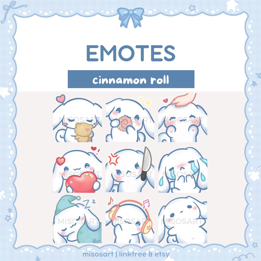 Cinnamon Roll Dog Emotes | Heart Pat Sleep Angry Eat Music Cry | Ready ...