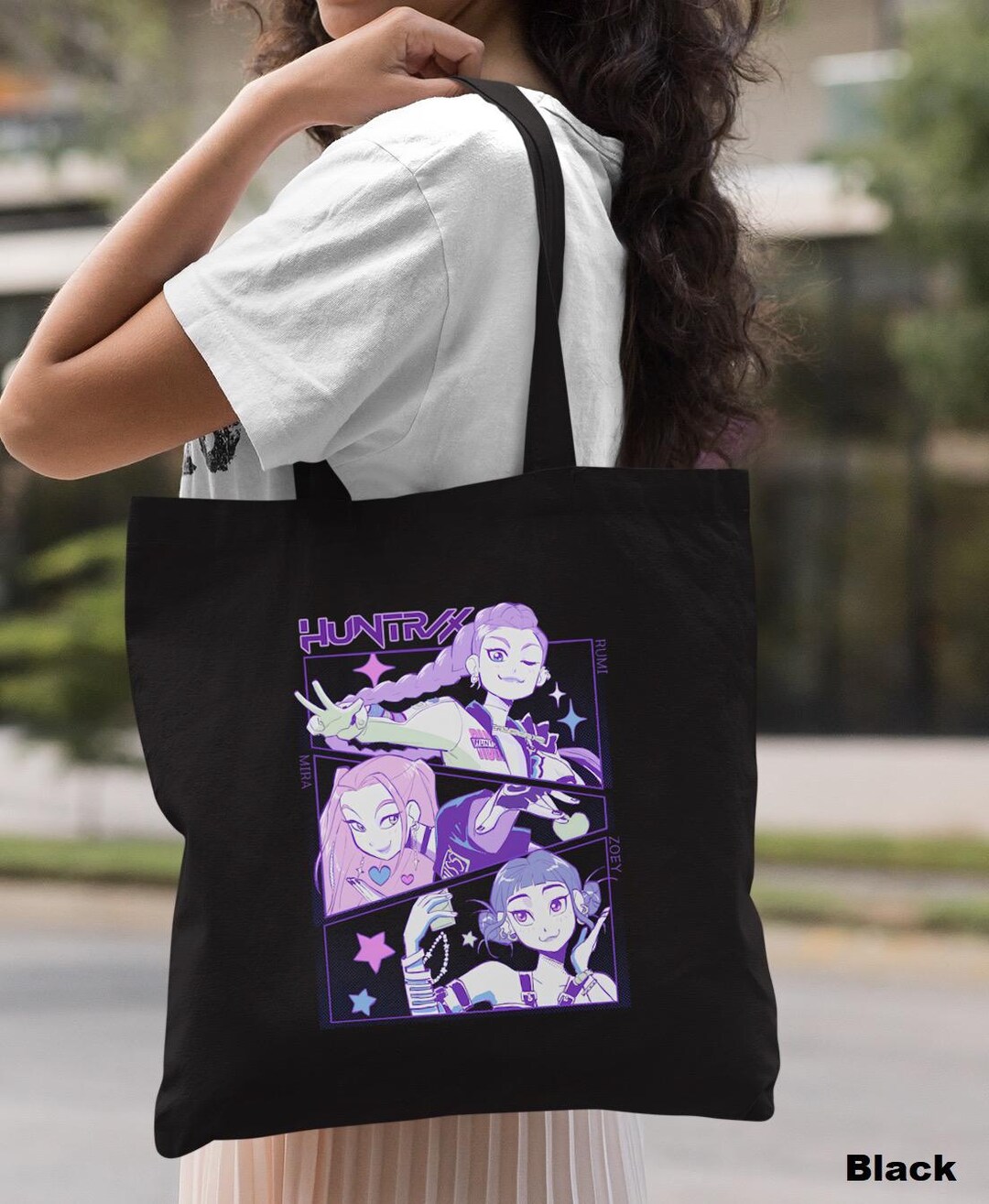 Kpop Demon Hunter Tote Bag, Huntrix Fan Bag, Demon Hunters Bag, Kpop ...
