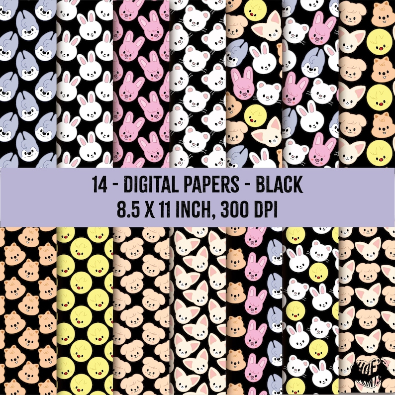 Cute Stray Kids Individual SKZOO Scrapbook Paper, Stray Kids SKZOO Kpop ...