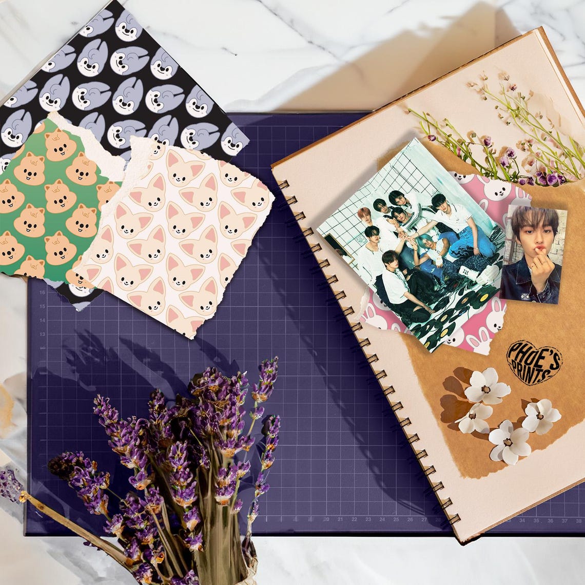 Cute Stray Kids Individual SKZOO Scrapbook Paper, Stray Kids SKZOO Kpop ...