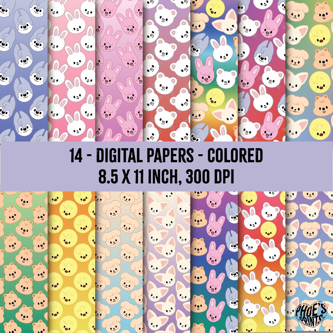 Cute Stray Kids Individual SKZOO Scrapbook Paper, Stray Kids SKZOO Kpop ...