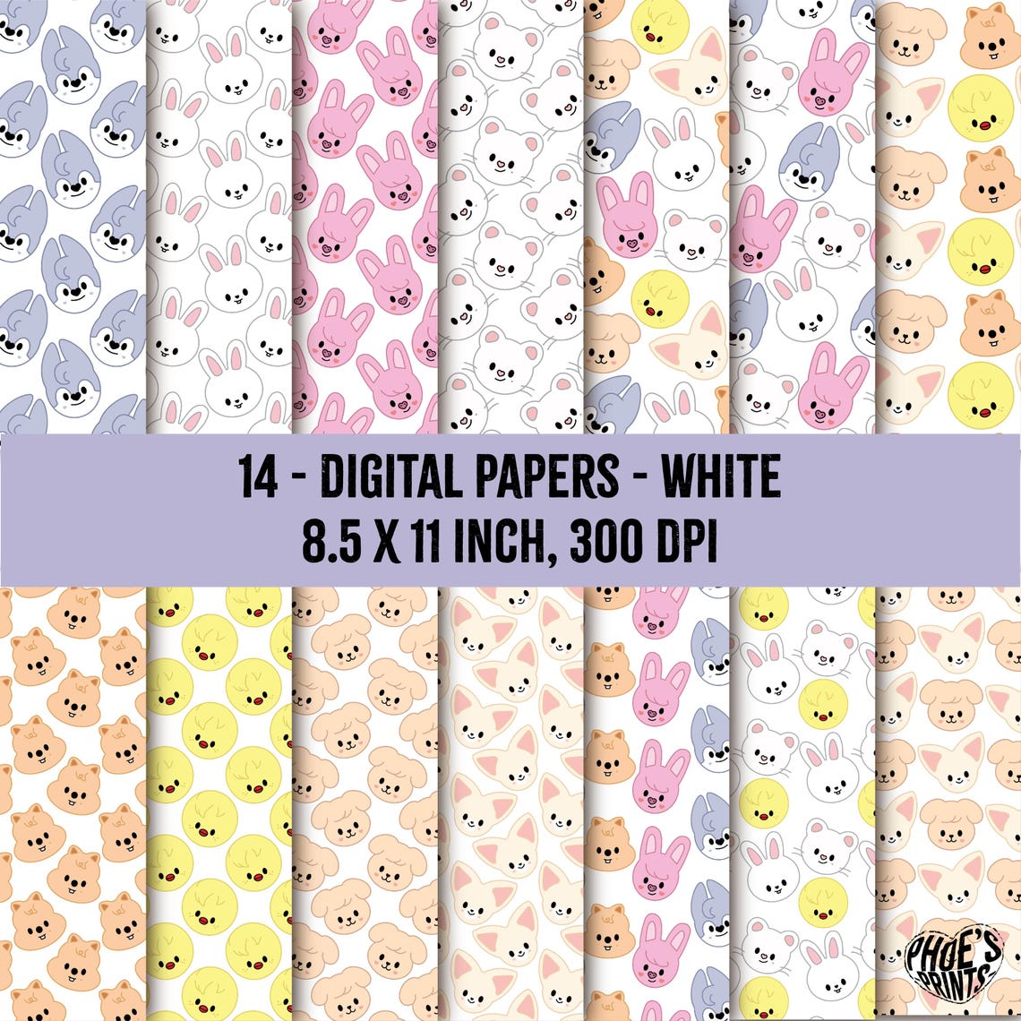 Cute Stray Kids Individual SKZOO Scrapbook Paper, Stray Kids SKZOO Kpop ...